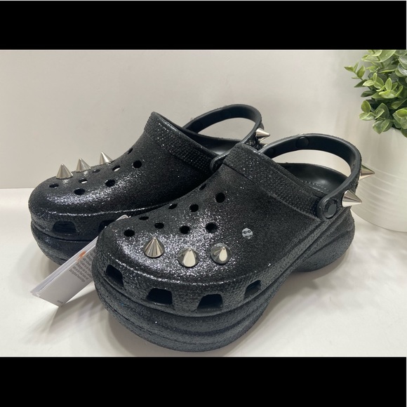 CROCS | Shoes | New Crocs Rare Classic Bae Glitter Stud Clogs Limited ...